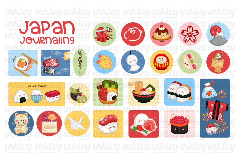 Japan Journaling Clipart - Cute Clip Art – inkleystudio