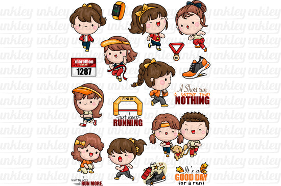 Running Clipart - Cute Sports Clip Art – inkleystudio