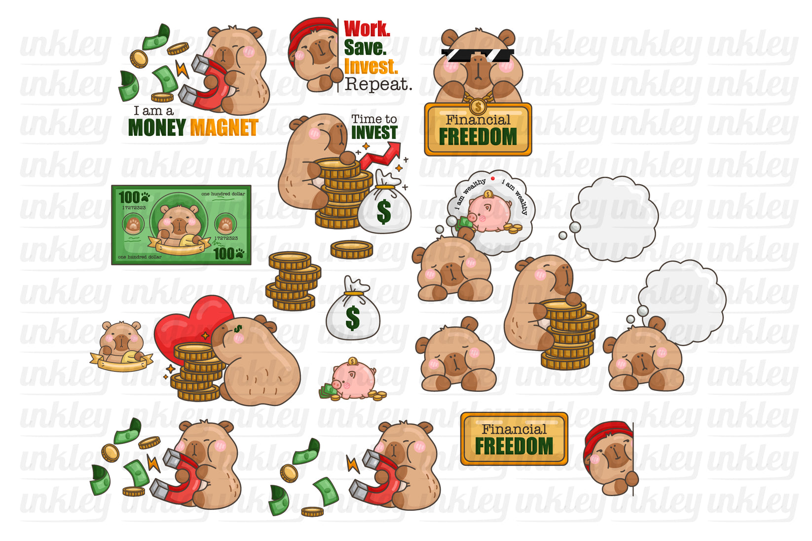 Capybara Investor Clipart - Investing Clip Art – inkleystudio