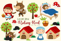 Doodle Little Red Riding Hood Clipart – inkleystudio