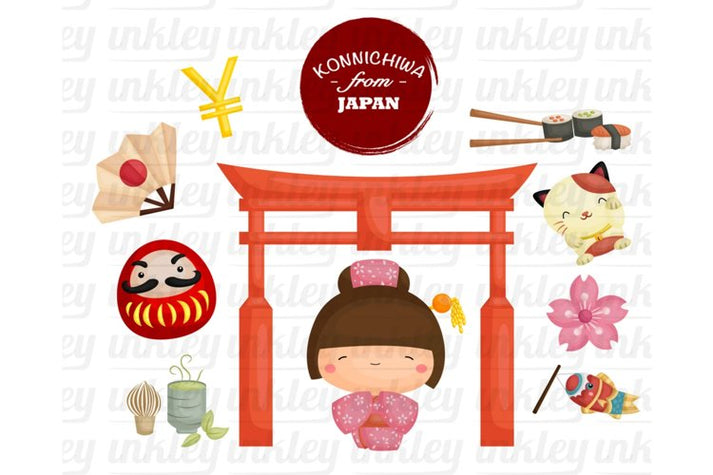 Japan Culture Clipart - Food and Drinks Clip Art – inkleystudio