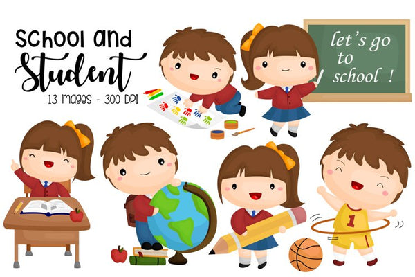 School Activity Clipart - Learning and Study Clip Art – inkleystudio