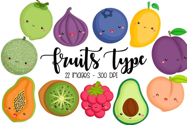 Healthy Fruits Clipart - Coconut Clip Art - Fresh Food – inkleystudio