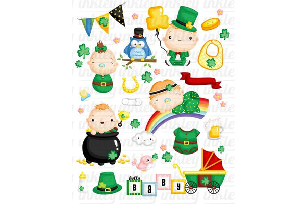 Leprechaun Babies Clipart - Cute Baby Clip Art – inkleystudio