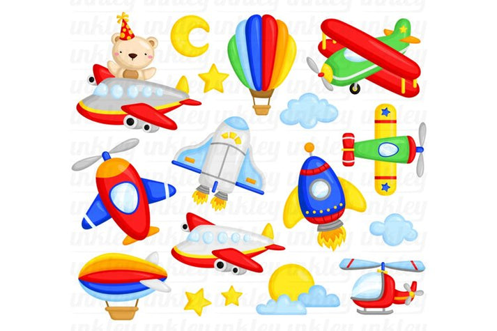 Air Transportation Clipart - Cute Bear Clip Art – inkleystudio
