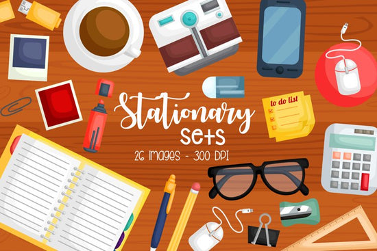 Stationary Clipart - Notebook Clip Art – inkleystudio