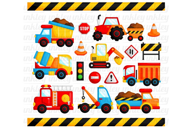 Truck and Cars Clipart - Many Transportation Clip Art – inkleystudio