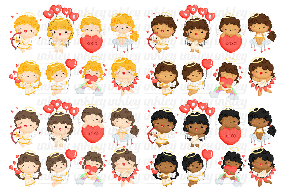 Cute Cupid Clipart - Valentine Love Clip Art – inkleystudio
