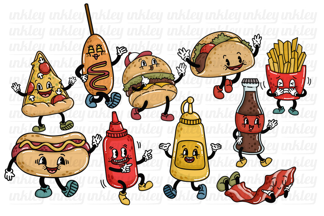 Cartoon Fast Food Clipart - Junk Food Restaurant Clip Art – inkleystudio