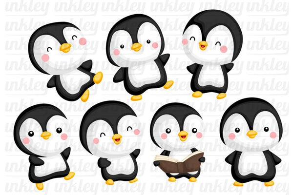 Cute Penguin Clipart - Cute Bird Clip Art – inkleystudio