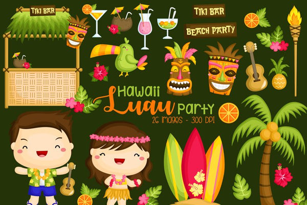 Hawaii Luau Culture and Tradition Clipart – inkleystudio