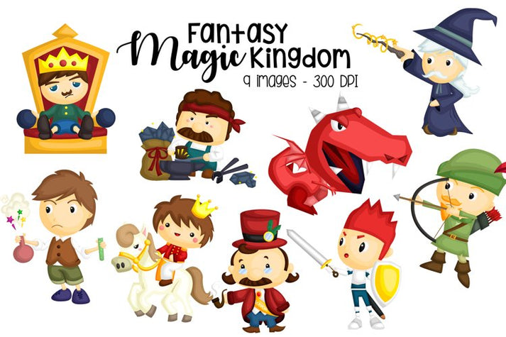 Fantasy World Clipart - Magical Story Clip Art – inkleystudio
