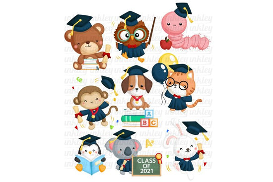 Student and Graduation Clipart - Cute Animal Clipart – inkleystudio