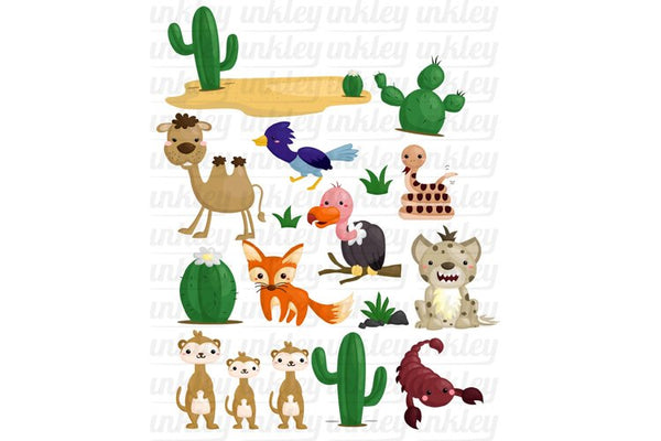 Desert Animal Clipart - Cute Animal Clip Art – inkleystudio