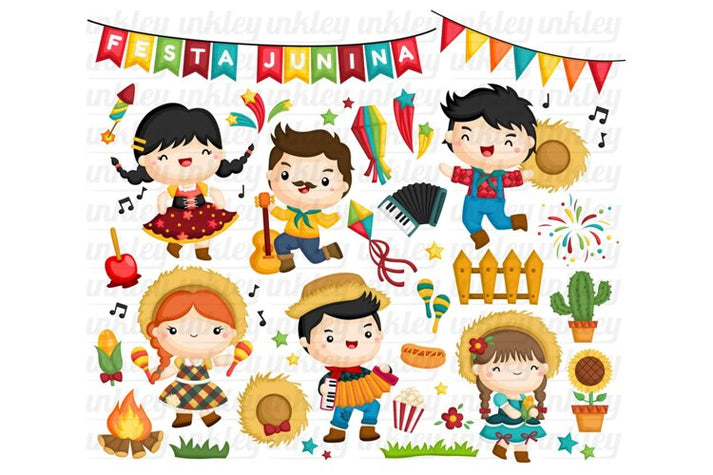 Festa Junina Clipart - Brazil Clip Art - June Festival – inkleystudio